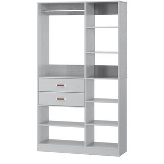 Geren Set of 3 Freestanding Walk-in Closet System Reversible Wardrobe ...