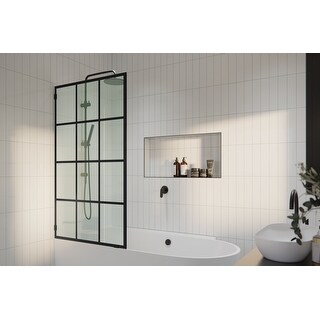 Glass Warehouse 58.25" x 34" French Monture Noir - Single Fixed Bath ...