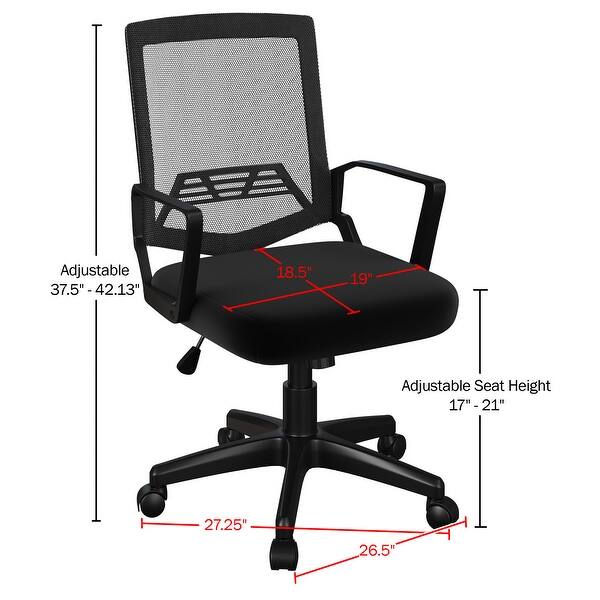 Office Chair - Adjustable Height Computer Chair with Wheels by Lavish ...