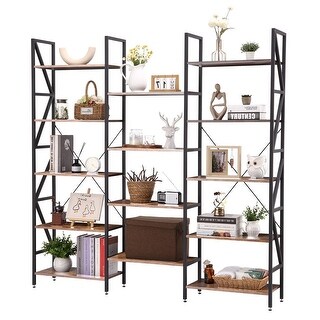Industrial 5 Tier Bookcase with Open Displey Shelves - N/A - Bed Bath ...
