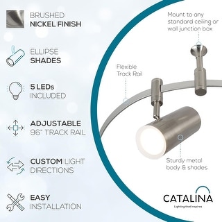 Catalina Lighting Ellipse Track Ceiling Light, Transitional 5-Light LED ...