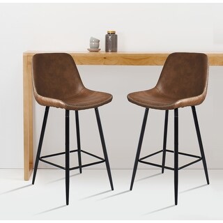 Faux Leather High Back 26" Counter Stool (Set of 2) - Bed Bath & Beyond ...