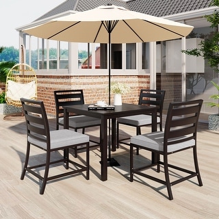 Patio Dining Set Outdoor Four-Person Dining Table Chairs Sets for ...