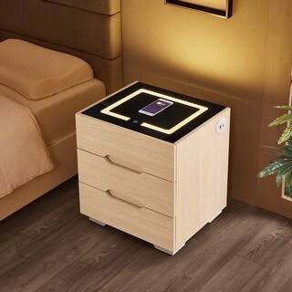 Wireless USB Charging Station Bedroom Furniture Smart Bedside Table ...