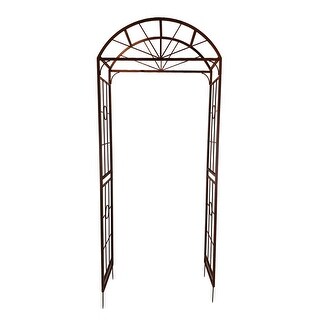 VIP Metal 92 in. Brown Square Tube Garden Arch - Bed Bath & Beyond ...