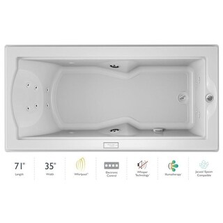 Jacuzzi 72" x 36" Fuzion Drop In Luxury Whirlpool Bathtub with 14 - Bed ...