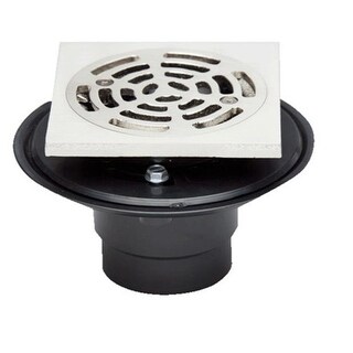 PROFLO 2" ABS Adjustable Shower Drain with Square Nickel Brass Top ...