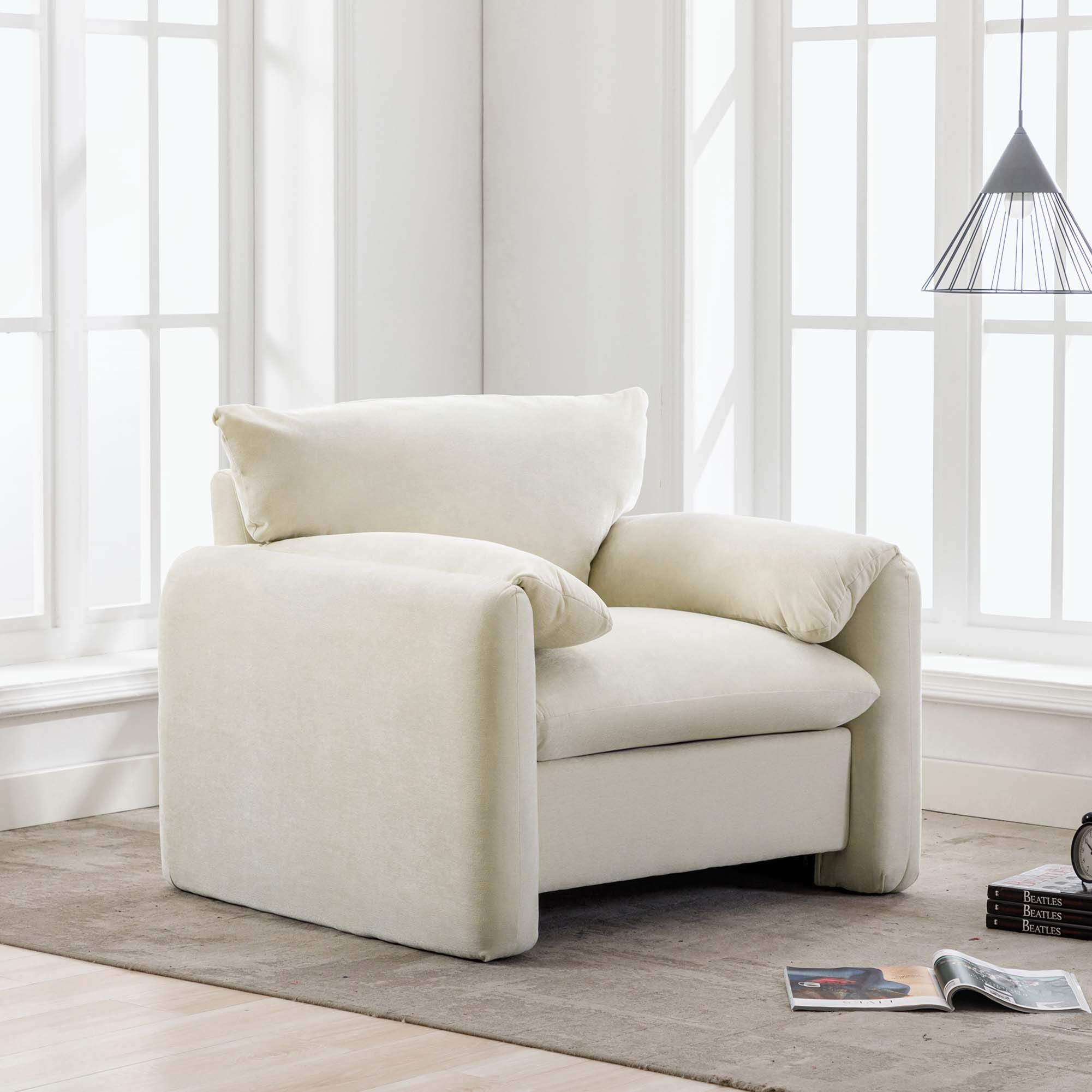 Modern Style Chenille Oversized Armchair Accent Chair for Living Room ...
