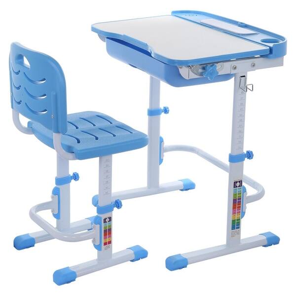 Height and Angle Adjustable Height Adjustable Study Desk And Chair Set ...