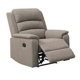 Modern Plush Comfort Burlap Fabric Recliner Chair with Manual Motion ...