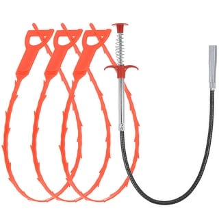 Drain Clog Remover Tool Metal Clog Remover 3pcs Plastic Clog Remover ...