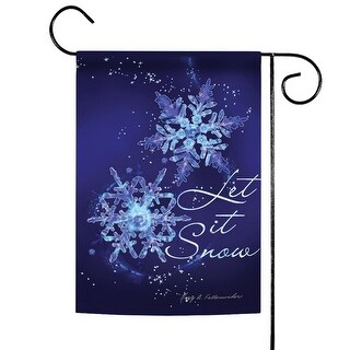 Blue and White Snowflake Let It Snow Christmas Outdoor Garden Flag 18 ...