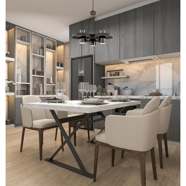 10-Light Modern Glam Linear Sputnik Cluster Branch Cylinder Fabric ...