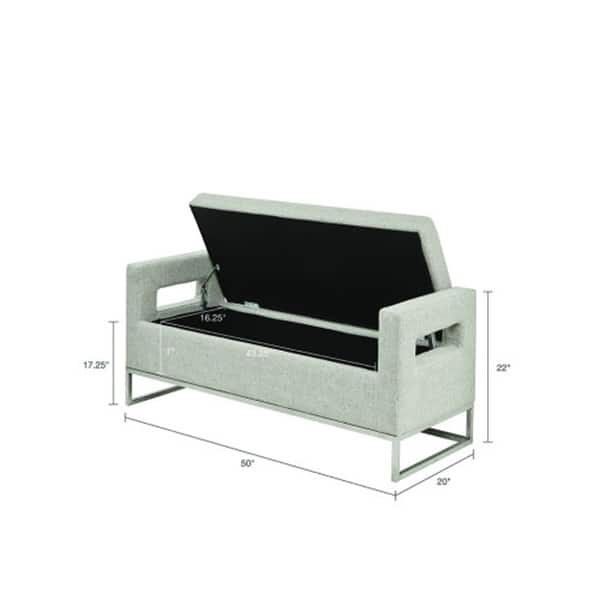 Modern storage bench Grey entryway bench Polyester hallway bench - Bed ...