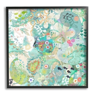 Stupell Green Paisley Fish Pattern Framed Giclee Art Design by Evelia ...