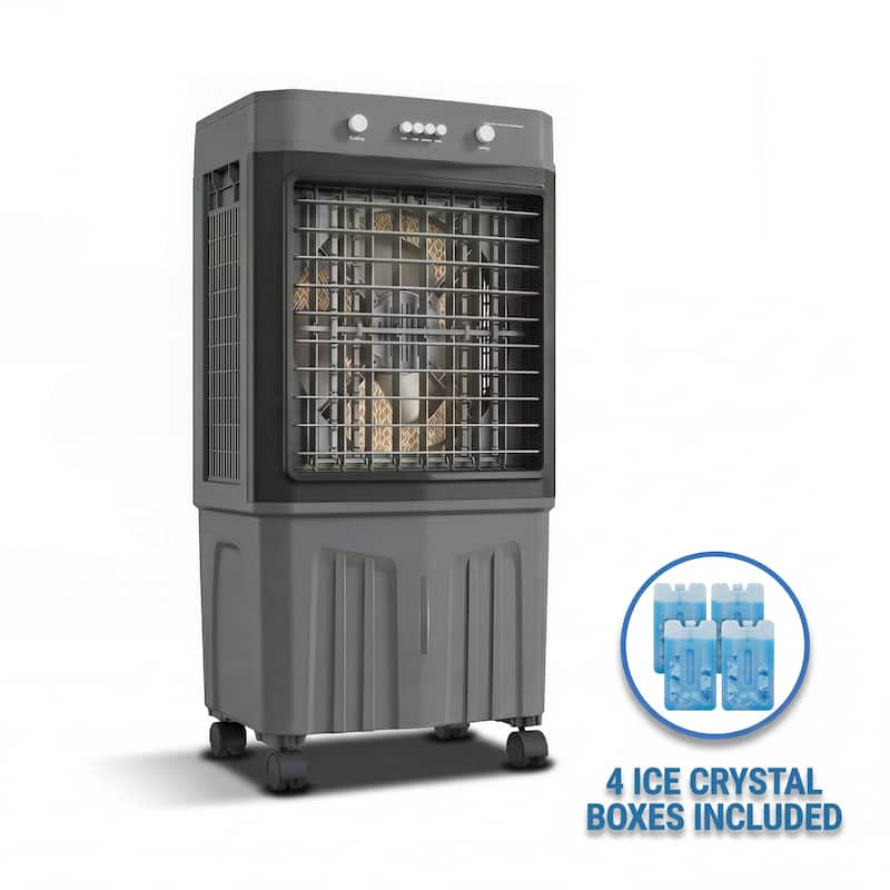 Portable Evaporative Air Cooler with 7 Gal Water Tank, 4 Ice Packs, 3 ...