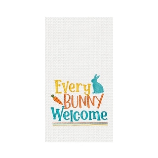 "Every Bunny Welcome" Easter Rabbit Spring Theme Kitchen Dishtowel ...