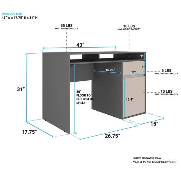 Modern Designs Home Office Workstation with Storage - Bed Bath & Beyond ...