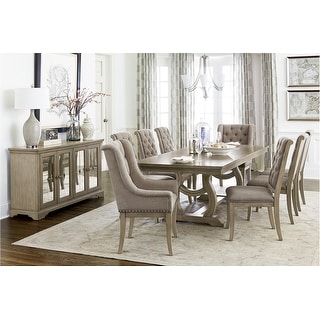 Maud Gray Bisque Fabric Tufted Dining Room Set - Bed Bath & Beyond ...
