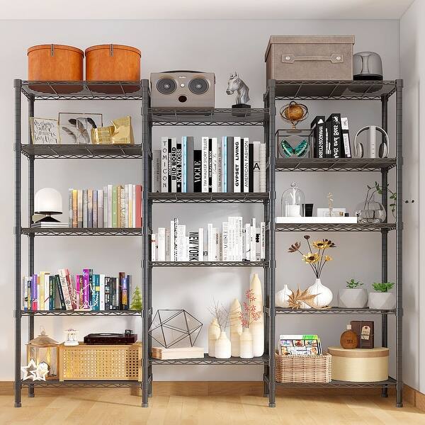 62.9''W Adjustable Storage Shelves NSF Wire Shelving Unit Multiple rows ...