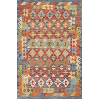 Reversible Kilim Rug Multi-Color Flatweave Wool Carpet - 5'7"x7'10 ...