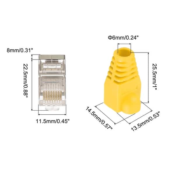 RJ45 Cat6 Shielded Connectors RJ45 Ends Modular Plugs 8P8C Connector ...