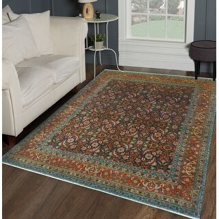 Noori Rug Fine Vintage Distressed Ebo Navy/Rust Rug - 4'9" x 6'2" - Bed ...