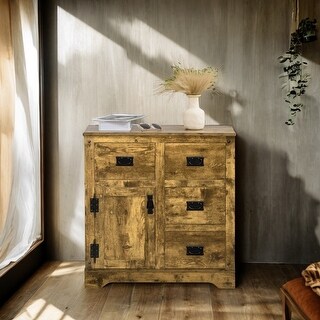 Rustic Bar Cabinet with Adjustable Shelves - Bed Bath & Beyond - 42083901