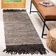 SAFAVIEH Handmade Vintage Boho Leather Zhanna Modern Stripe Leather Rug ...