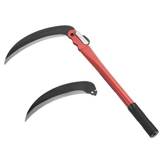17" Folding Harvest Sickle Steel Blade Weed Scythe w 1Pcs Spare Blade ...