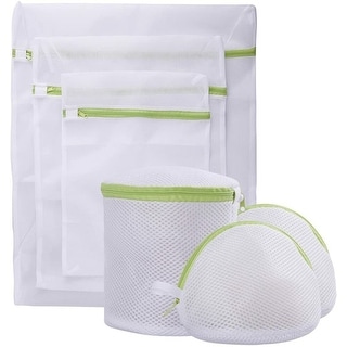 6-Piece White Mesh Laundry Bag Set with Zipper - Bed Bath & Beyond ...