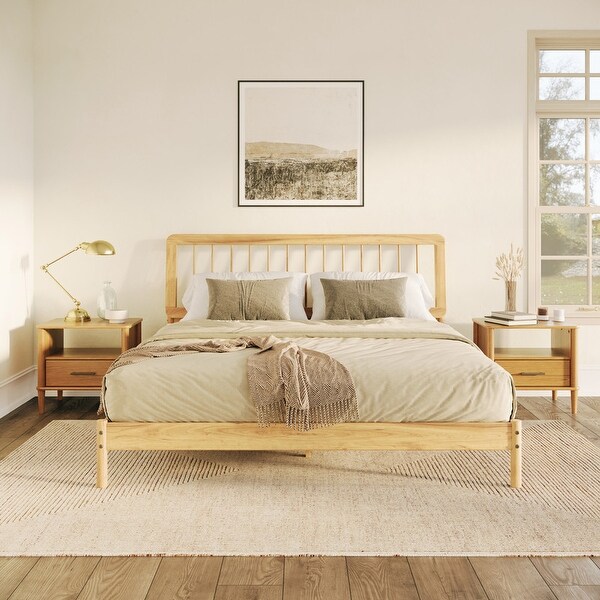 Spindle back solid wood king bed store
