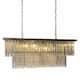 Brushed Nickel 13 Light Rectangular Crystal 40 Inch Chandelier ...