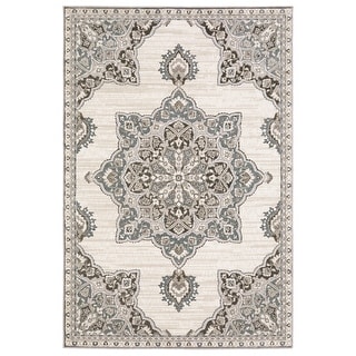 Style Haven Everly Vintage Center Star Medallion Ivory/ Blue Area Rug ...