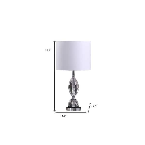 24" Silver Crystal Standard Table Lamp With White Shade - Bed Bath ...