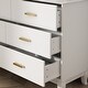 Timechee 6 Drawer 47.2''W Double Dresser Solid Wood Legs Lacquer Chest ...