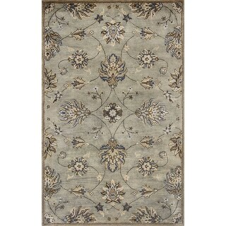 HomeRoots 3' x 5' Grey Floral Vines Wool Area Rug - 3' x 5' - Bed Bath ...