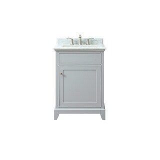 Azzuri AURORA-VS24 Aurora 24" Vanity Set with Wood Cabinet, Marble ...