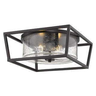 Golden Lighting Mercer 2 Light 15" Wide Flush Mount Square Ceiling ...