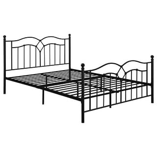 Klossen Transitional Metal Queen Open Frame Bed Black - Bed Bath ...