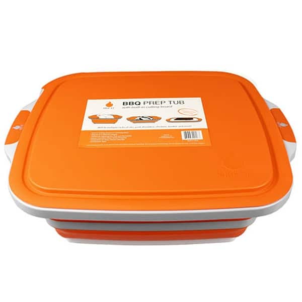 DRIPEZ BBQ Prep Tub with Lid and Built-in Cutting Board Foldable Design ...