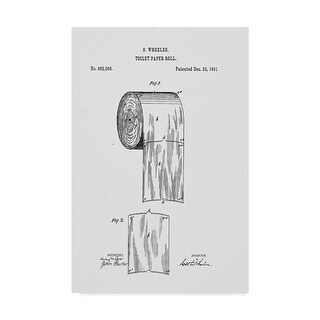 Claire Doherty 'Toilet Paper Roll Patent 1891 White' Canvas Art - Bed ...