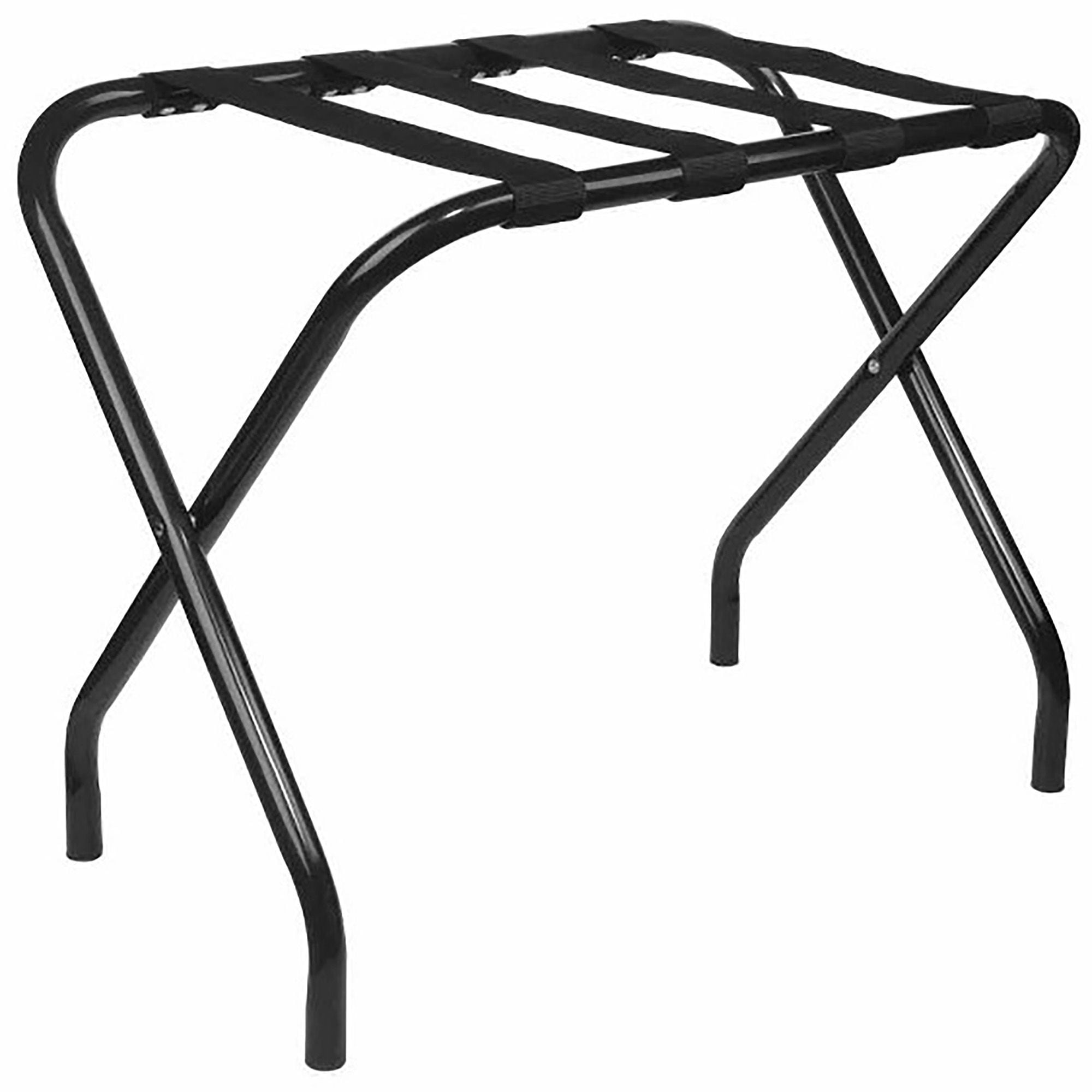 Chrome / Black Metal Foldable High Back Luggage Rack - Bed Bath ...