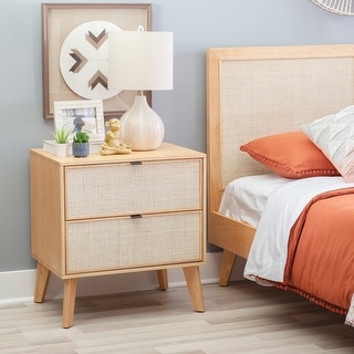 Adelphi Wooden/Cane Mid-Century Nightstand - Bed Bath & Beyond - 37029301