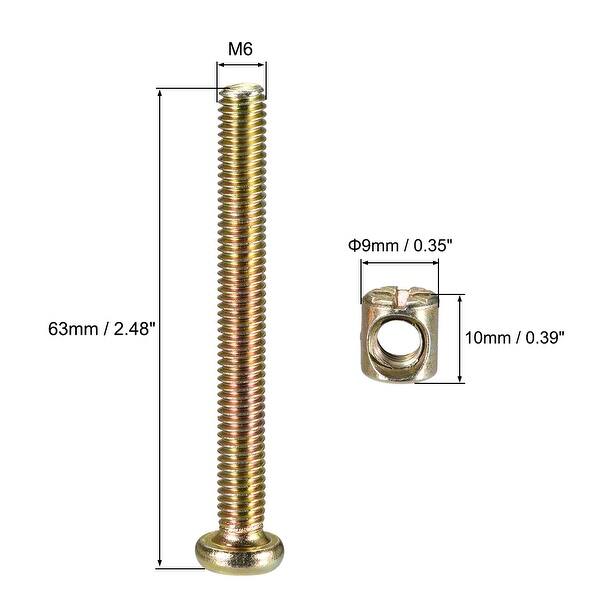 M6 x 60mm Furniture Bolts Nut Set Hex Socket Screw with Barrel Nuts 10 ...