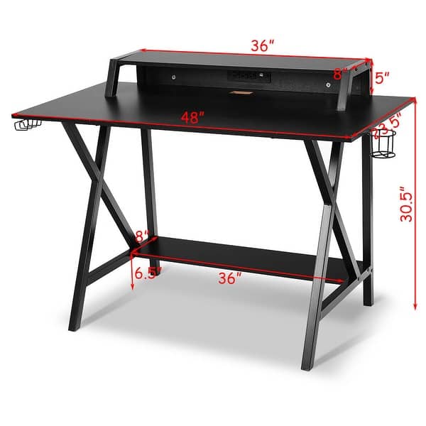 48 Inch Gaming Desk Professional E-Sport Gamer Table Workstation - Bed ...