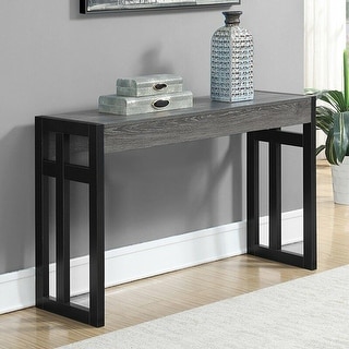 Convenience Concepts Console Table in Weathered Gray Wood and Metal ...