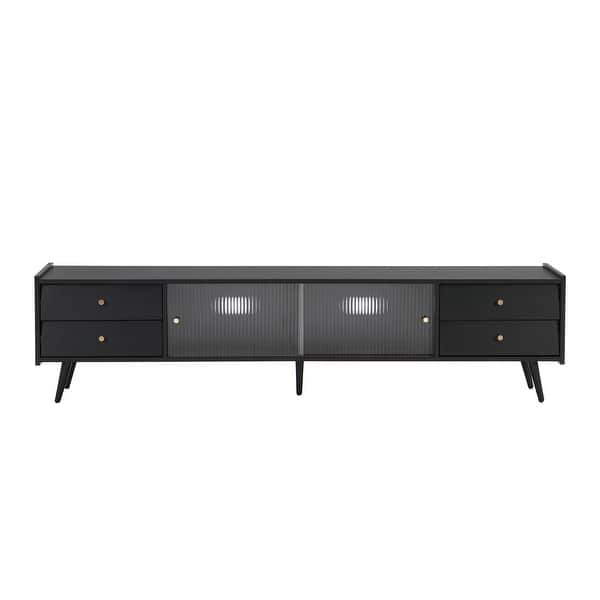 Contemporary TV Stand Slanted Drawers Media Console Chic Elegant TV ...