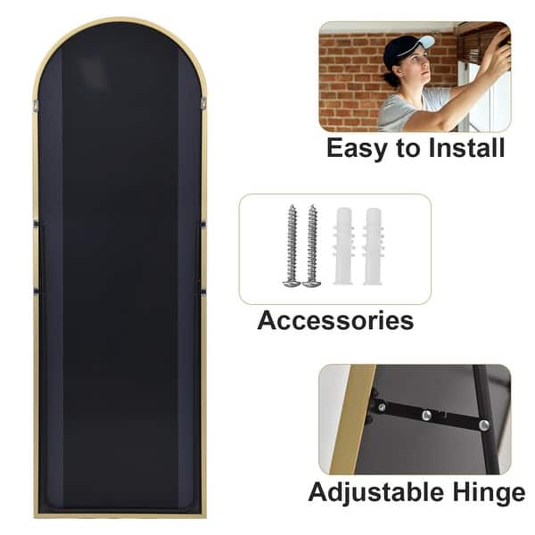 64"x21" Arched Full Length Mirror Free Standing Leaning Mirror Hanging ...