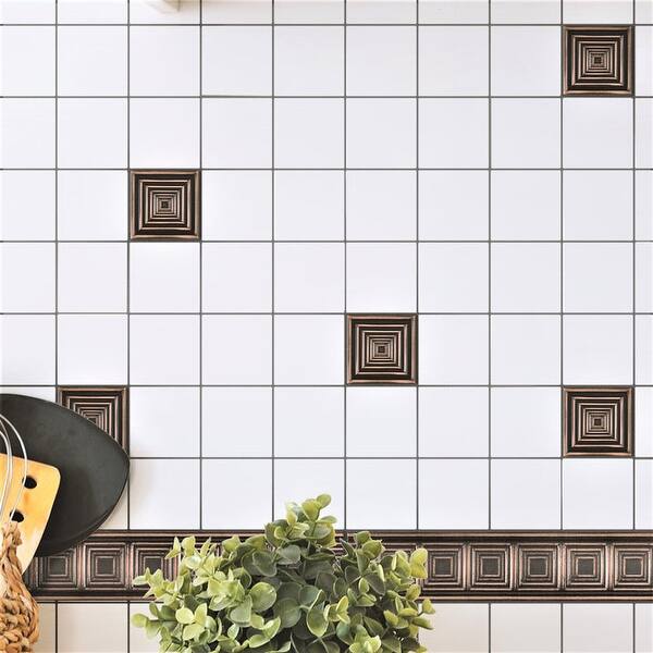 Focus Metal Insert Tile Oil Rubbed Bronze 2x2 ( PACK OF 8 PIECE) - Bed ...